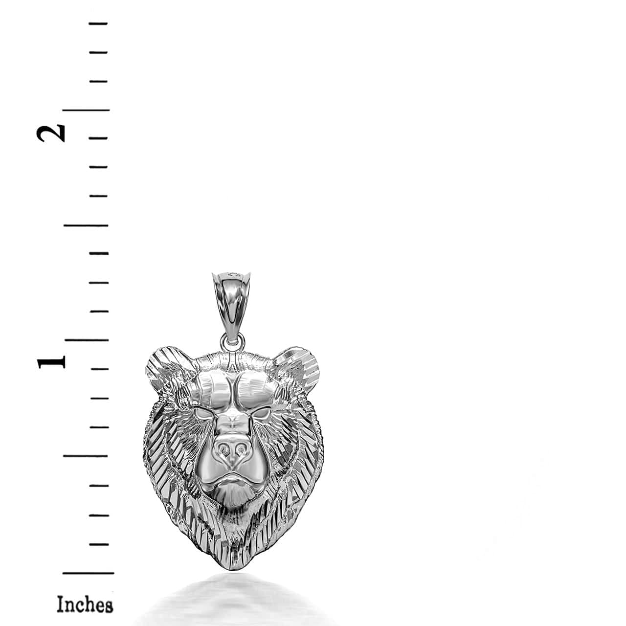 Certified 925 Sterling Silver Wild Viking Grizzly Bear Head Charm Pendant