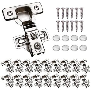 60 pack soft close cabinet door hinges for 1/2" partial overlay cupboard, 100 degree opening angel, stainless concealed kitchen cabinet hinges with mounting screws and manual