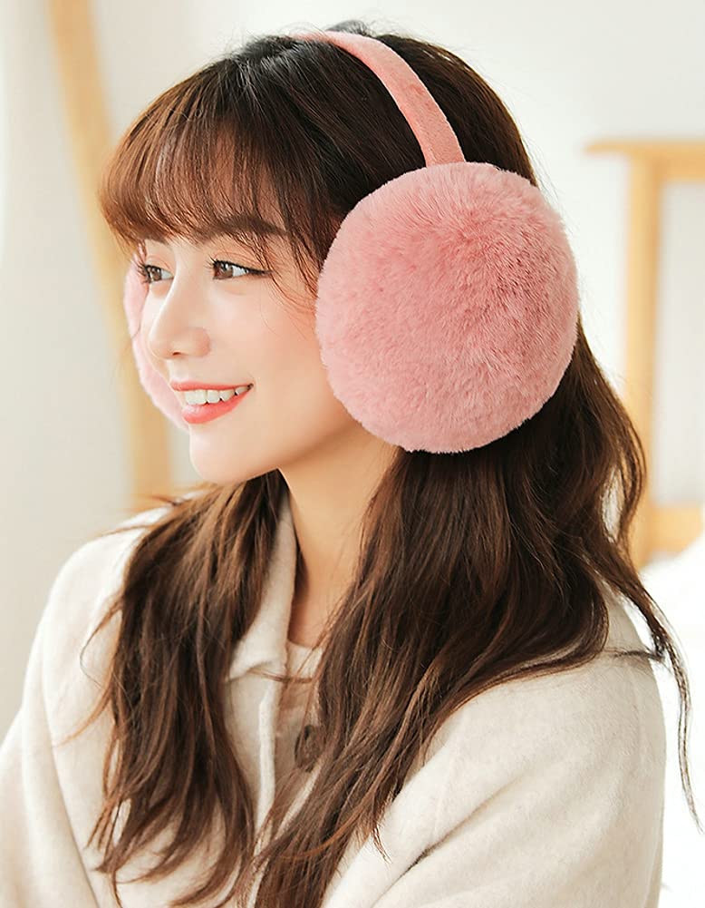 Ear Muffs Warm Furry Earmuffs Ear Warmers for Women Girls, Winter Faux Fur Ear Covers for Outdoor Use