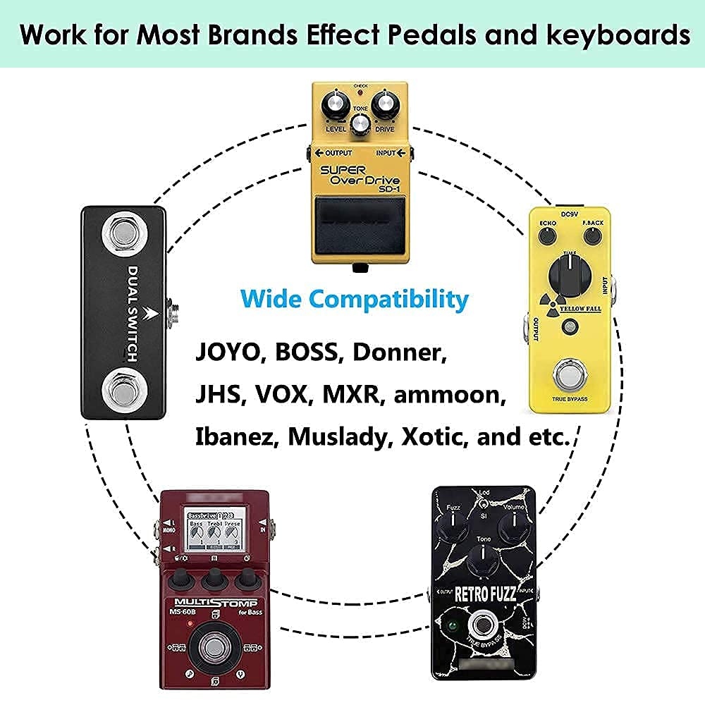 JOYO JF-13 AC Tone Amp Simulator Pedal Bundle with DC 9V Pedal Power Supply (800mA -1A) AC Adapter