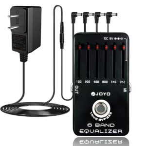 joyo jf-11 eq 6-band equalizer pedal bundle with dc 9v pedal power supply (800ma -1a) ac adapter