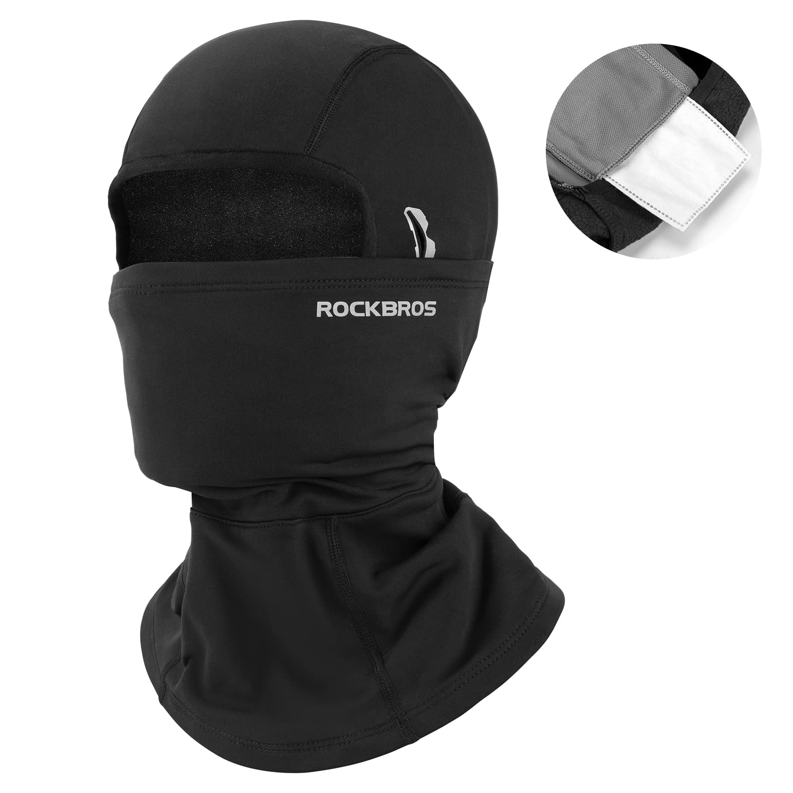 ROCKBROS Ski Mask Balaclava for Men Cold Weather Scarf Windproof Thermal Winter Women Neck Warmer Hood for Cycling Hiking