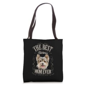 best biewer mom ever funny biewer terrier dog gifts vintage tote bag