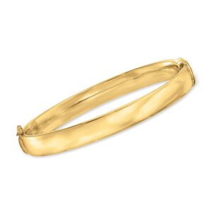 ross-simons 8mm 18kt gold over sterling bangle bracelet. 7 inches