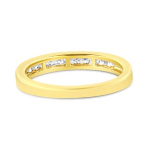 Haus of Brilliance 10K Yellow Gold Plated .925 Sterling Silver 1/4 Cttw Channel Set Round Diamond 11 Stone Wedding Band Ring (K-L Color, I1-I2 Clarity) - Size 7