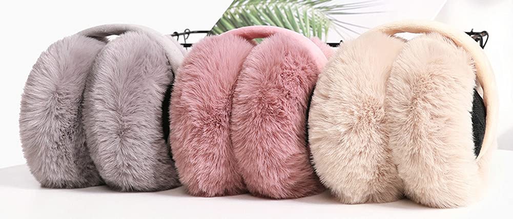 Ear Muffs Warm Furry Earmuffs Ear Warmers for Women Girls, Winter Faux Fur Ear Covers for Outdoor Use