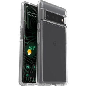 otterbox pixel 6 pro symmetry series case - clear, ultra-sleek, wireless charging compatible, raised edges protect camera & screen