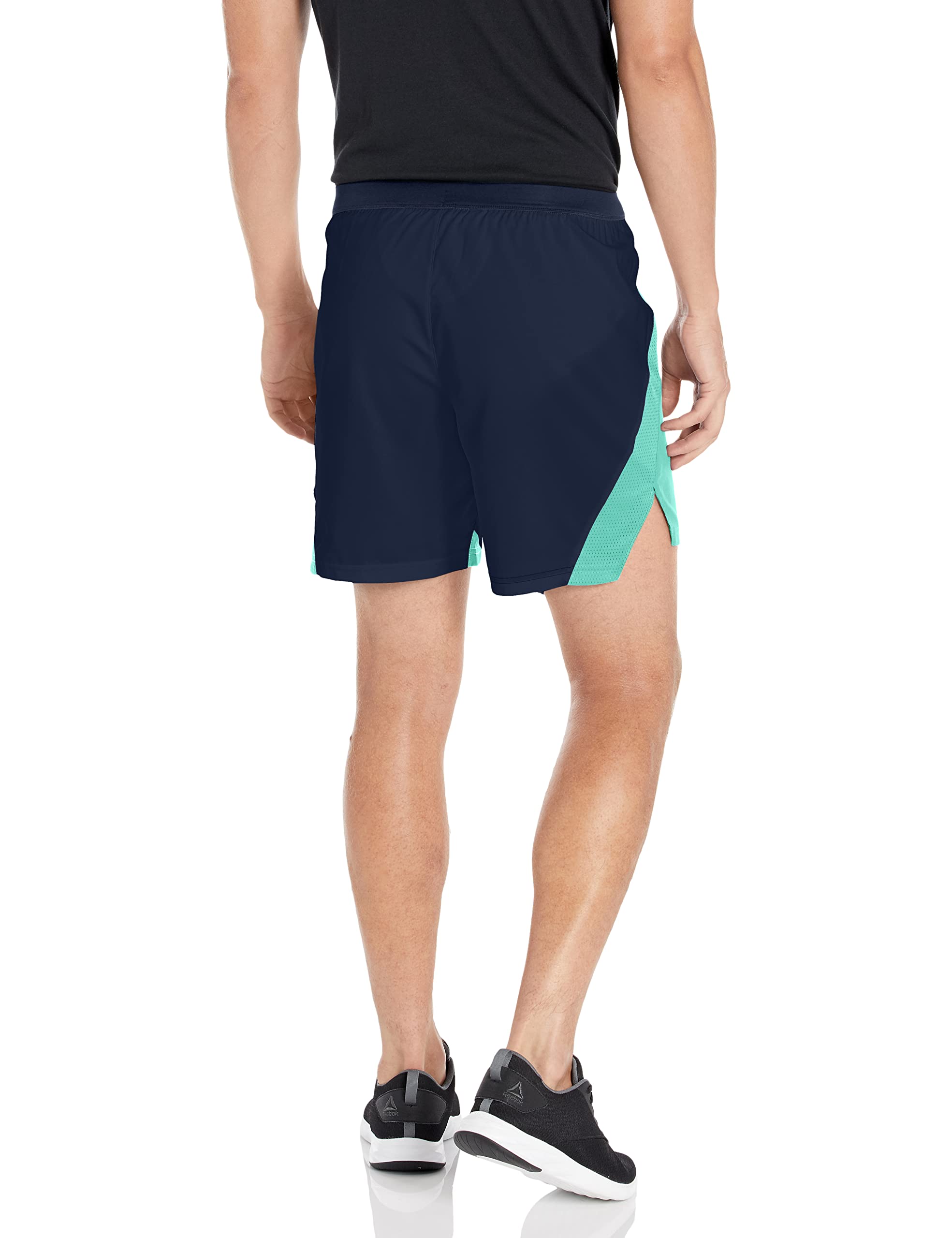 Reebok Men's Standard Running Woven Shorts, Semi Classic Teal/Vector Navy, Large