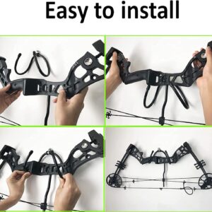 AUXPhome 2 Pack Bow Wall Storage Display Rack Bow Hanger Hooks Wall Holder Wall Mount Storage and Display Your Bow, no Scratches - Hold up to 20 Lbs - Hold 2 Bow - No Bow