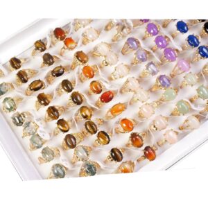 yitana 100 pack of rings wholesale for boutique items for resale bulk crystal rings jewelry clearance anillos de piedras naturales