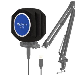 micfuns professional microphone windscreen wind shield pop filter, acoustic filter for 1.77 inch-2.36 inch recording studios microphones, sound-absorbing foam that reduces noise and reflections