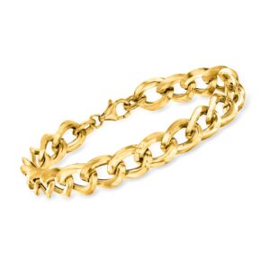 ross-simons italian 18kt yellow gold curb-link bracelet. 7 inches