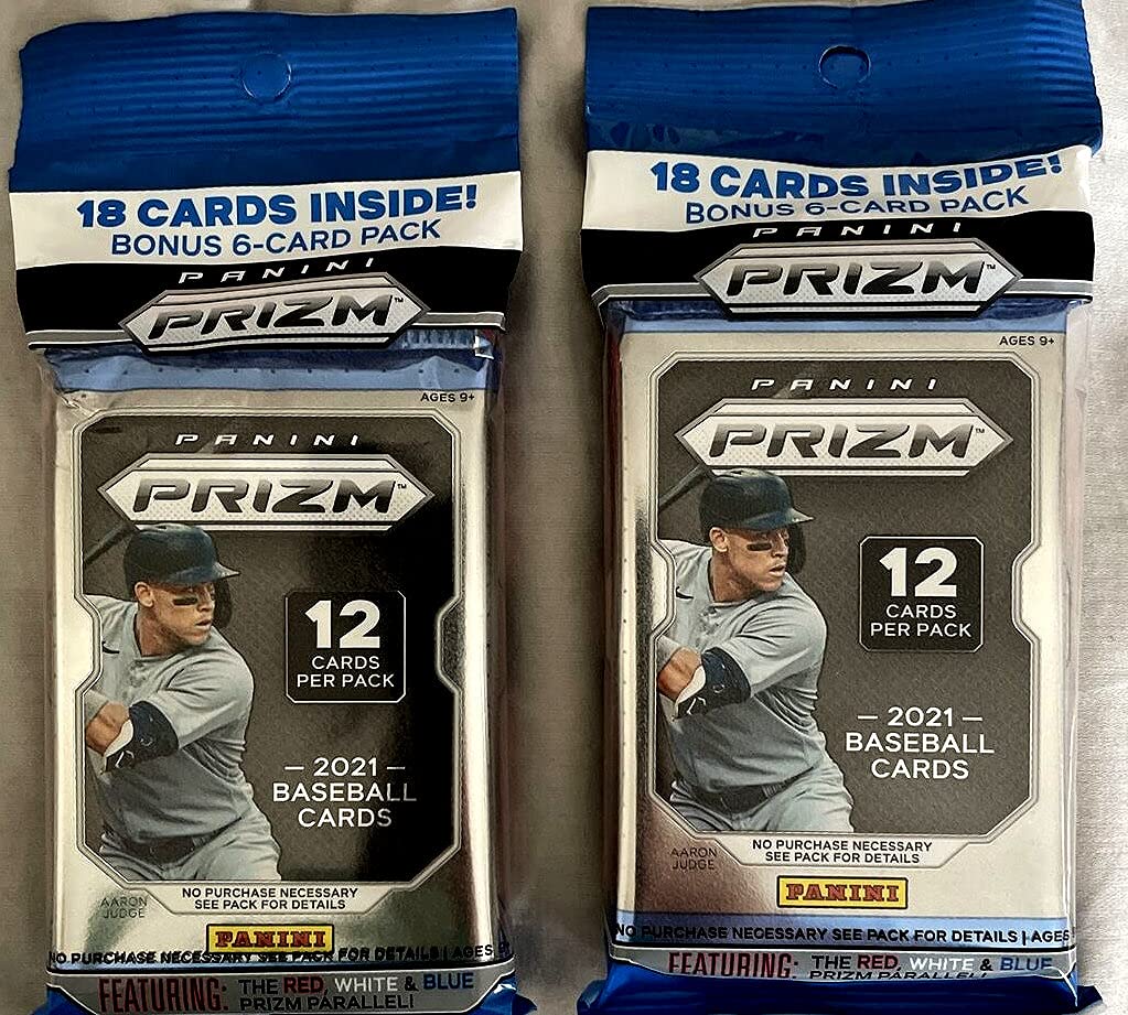 2 PACKS: 2021 Panini Prizm Baseball CELLO pack (18 cards/pk)