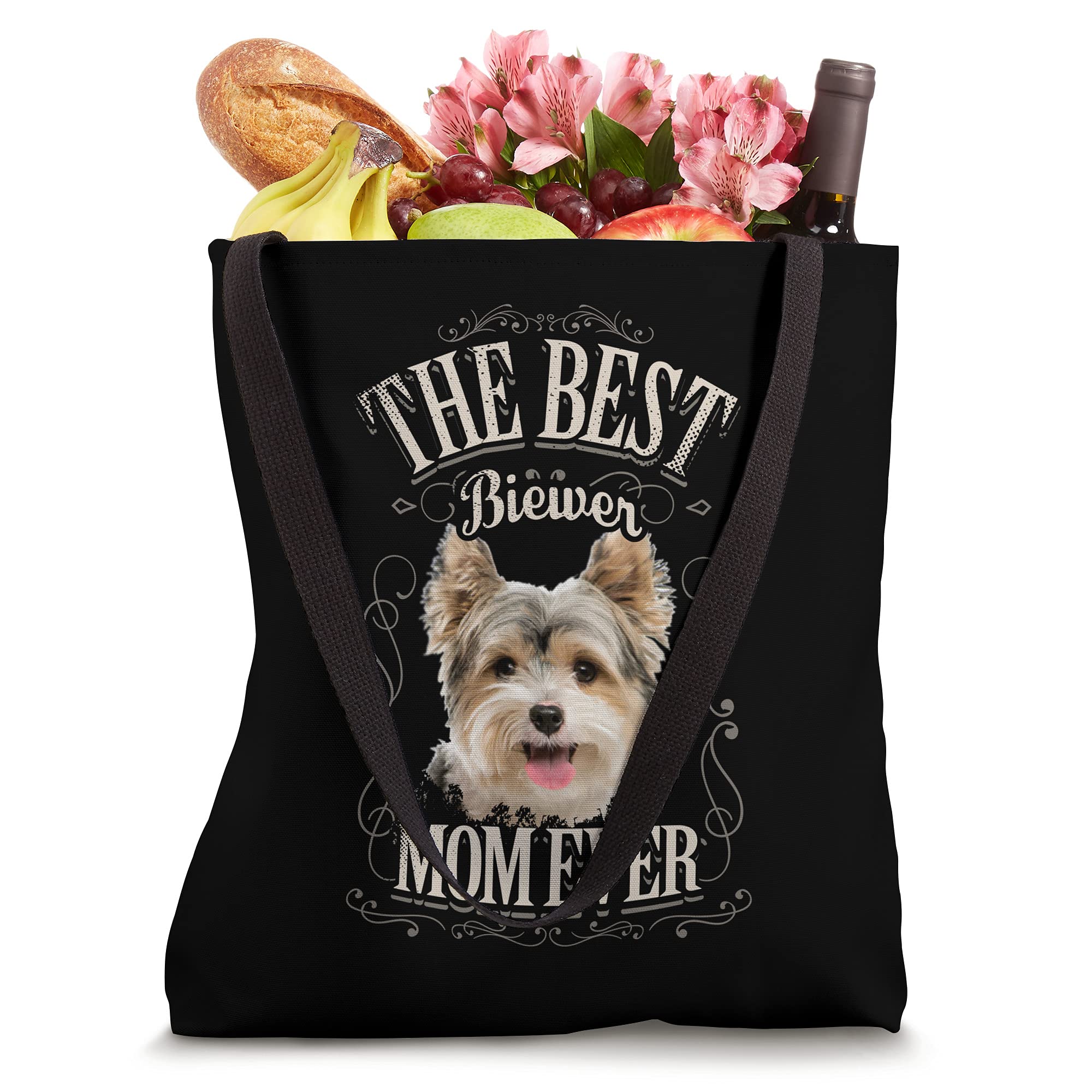 Best Biewer Mom Ever Funny Biewer Terrier Dog Gifts Vintage Tote Bag