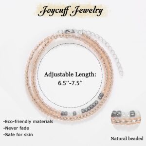 Funny Gifts for Friend Morse Code Bracelets for Women Inspirational Hidden Message Jewelry Birthday Christmas Gifts for Her Best Friend Sister Adjustable Bead Wrap Bracelets Brave and Beautiful