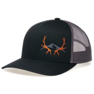 larix elk mountain black gray trucker elk hunting hats for men hat with horns