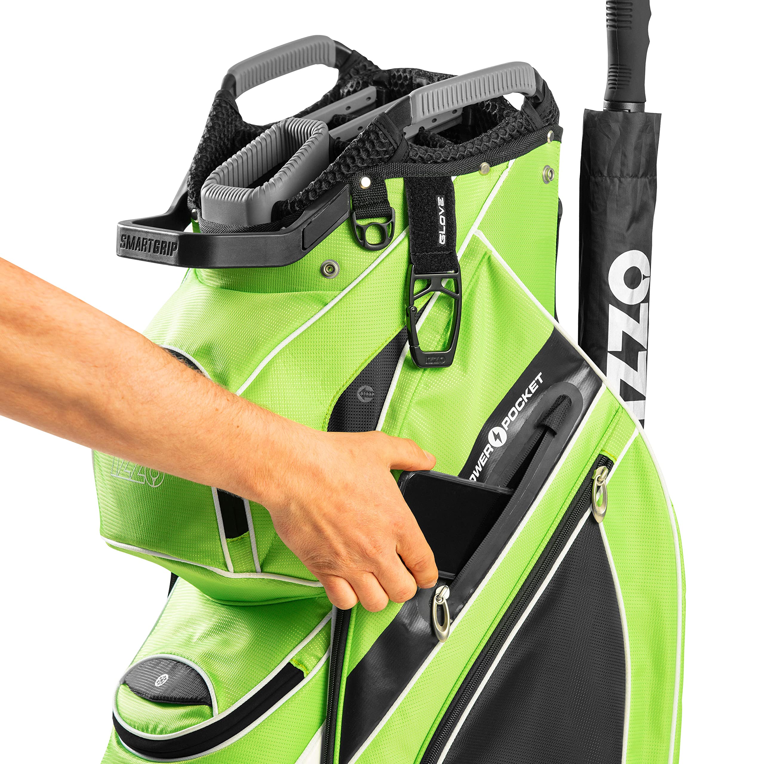 IZZO Golf Transport Golf Cart Bag Perfect for Riding or a Push cart - Lime, Black, White