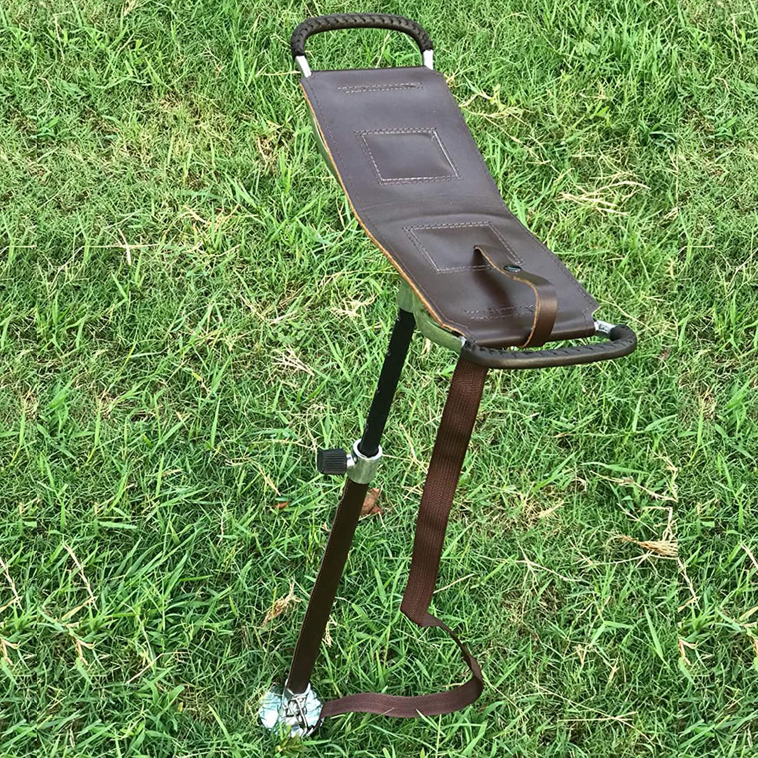 Shooting Seat Stick | Quality Hunting Stick | Adjustable Antique Brown Shooting Stick | Very Durable Leather Seat Folding Chairs | Lightweight Walking Stick | Hunting Equipment