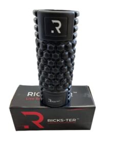 ricks-ter vibrating foam roller intense 5-speed massage & exercise body roller - deep tissue trigger point performance, back muscle recovery - rechargeable