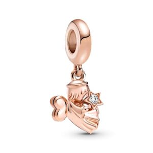 pandora heart winged angel dangle charm bracelet charm moments bracelets - stunning women's jewelry - gift for women - made rose & cubic zirconia