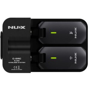 NUX C-5RC 5.8GHz Wireless Guitar System for Active or Passive Pickup Guitar, Charging Case included, UHF Guitar Wireless Transmitter Receiver Low Interference, Auto Match