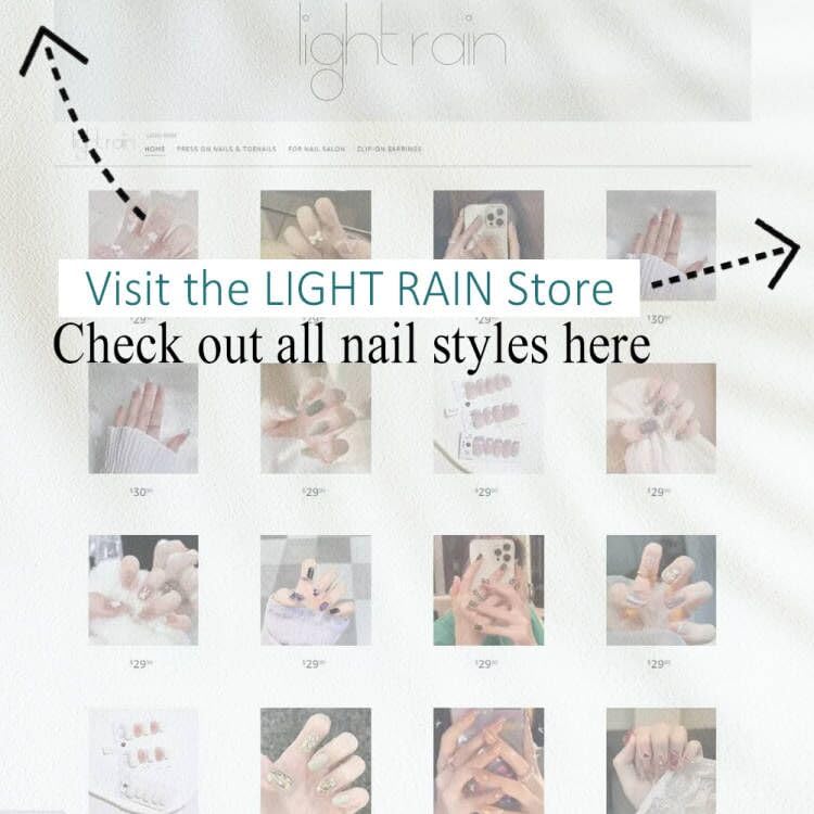 Light Rain Small Size Hand-made Press on Nails, 3D Gel UV Finished False nails with Design by Professional Manicurist