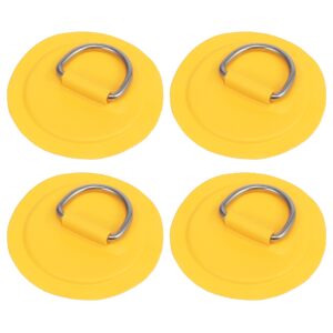 x autohaux 4pcs d ring patch pvc stainless steel round shape d ring pad for inflatable boat kayak canoe deck yellow