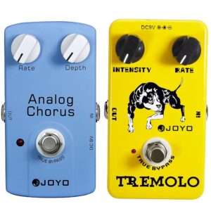 joyojf-37 chorus and jf-09 tremolo effects for electric guitar most frequently combination budget pedals in bundle