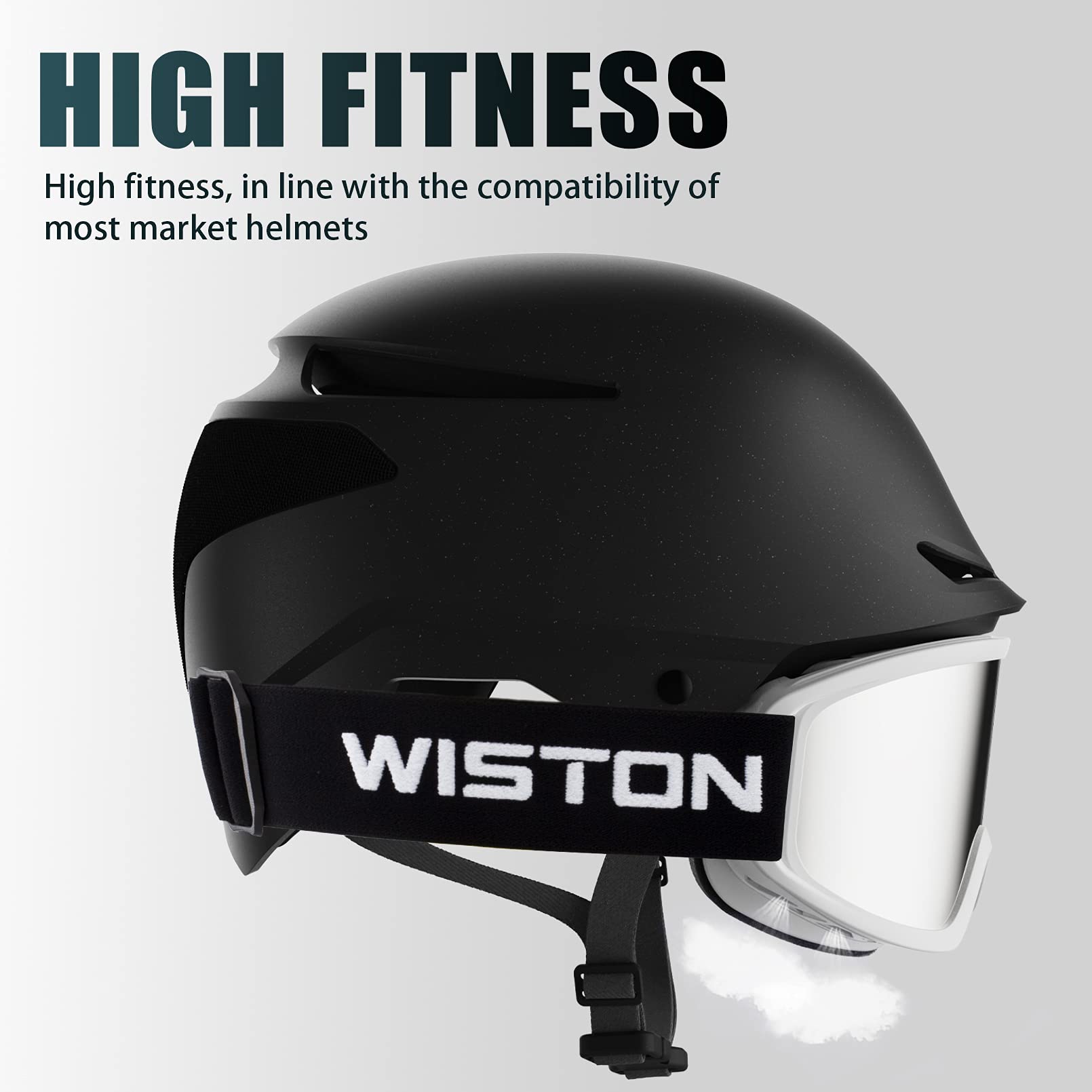 WISTON Ski Goggles - OTG Snow/Snowboard Goggles for Men, Women & Youth - 100% UV Protection (White Frame/Silver Lens)