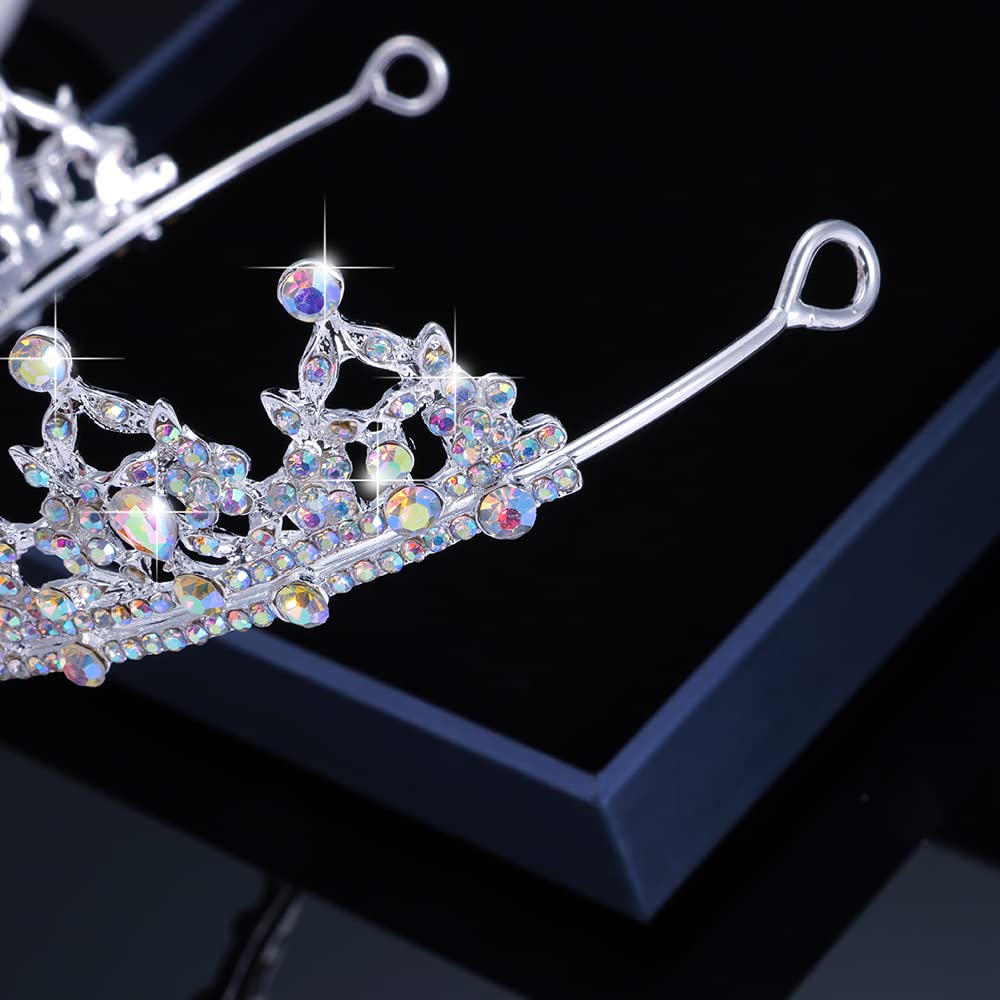 Kamirola - Queen Crown and Tiaras Princess Crown for Women Crystal Headbands for Bridal, Princess for Wedding and Party (Silver & multicolour)