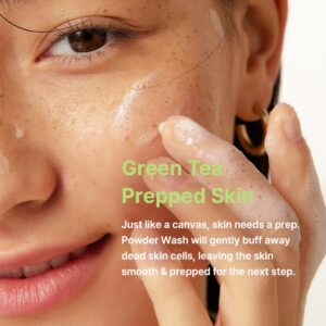 BY WISHTREND] Green Tea & Enzyme Powder Face Wash, All-in-one, Hydrating daily facial cleanser and Gentle exfoliator for pores and blackheads (3.88 Ounce (Pack of 1))