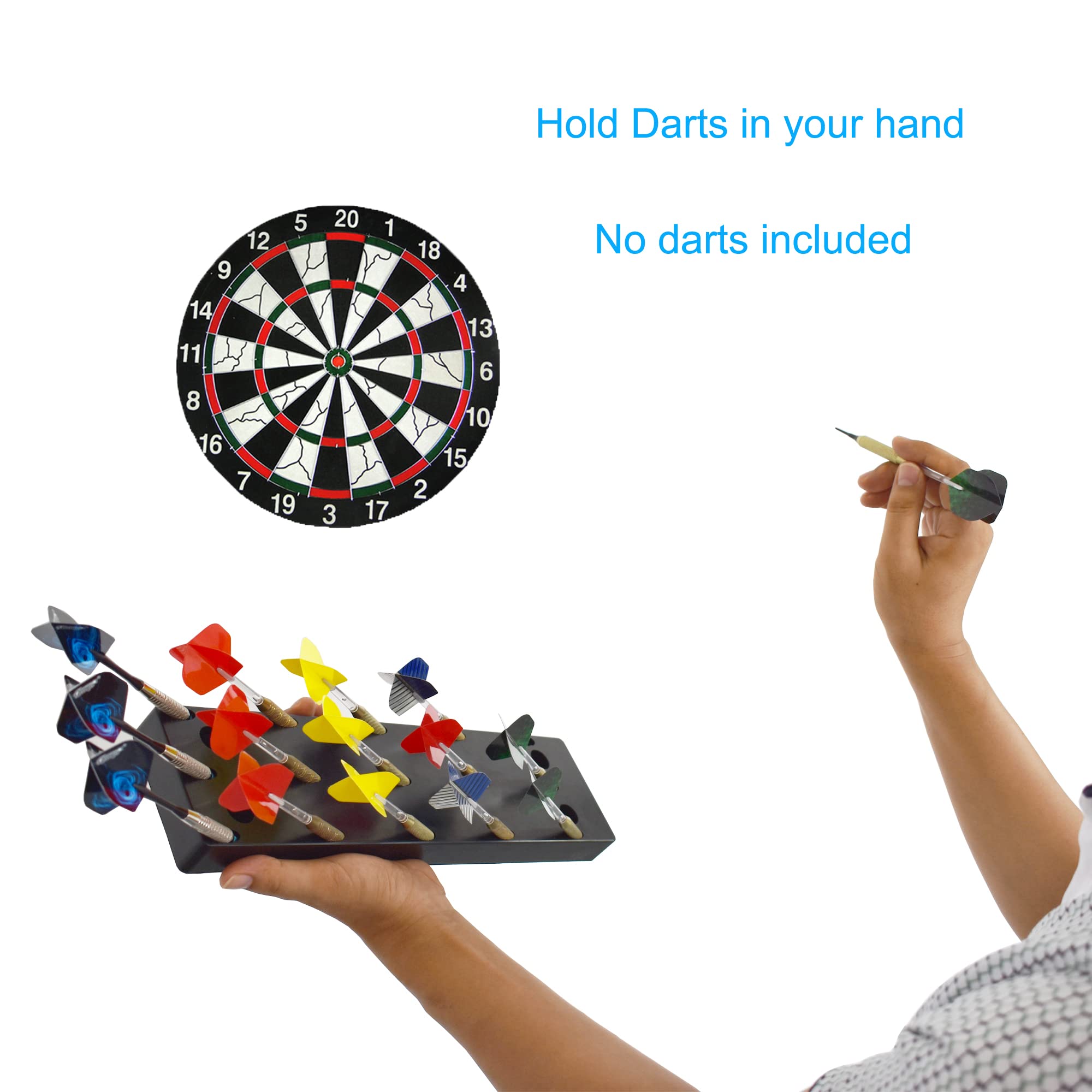 YYST Dart Holder Wall Mount/Stand/Caddy/Display Rack Storage -Plastic -Hold 15 Steel or Soft Tip Darts W Screws (1)