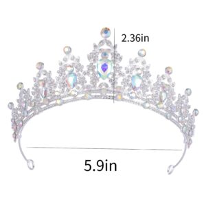 Kamirola - Queen Crown and Tiaras Princess Crown for Women Crystal Headbands for Bridal, Princess for Wedding and Party (Silver & multicolour)