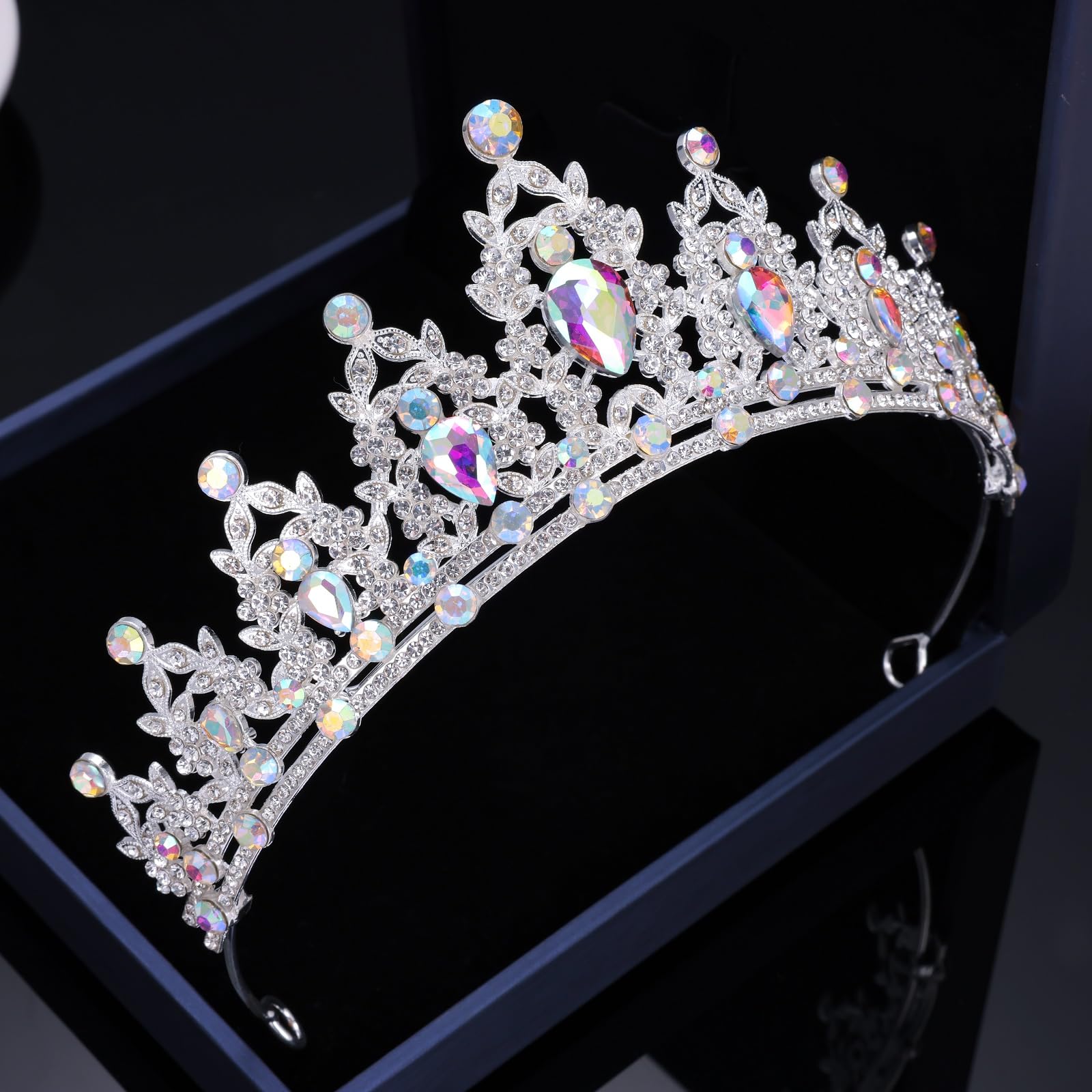 Kamirola - Queen Crown and Tiaras Princess Crown for Women Crystal Headbands for Bridal, Princess for Wedding and Party (Silver & multicolour)