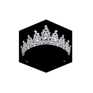 kamirola - queen crown and tiaras princess crown for women crystal headbands for bridal, princess for wedding and party (silver & multicolour)