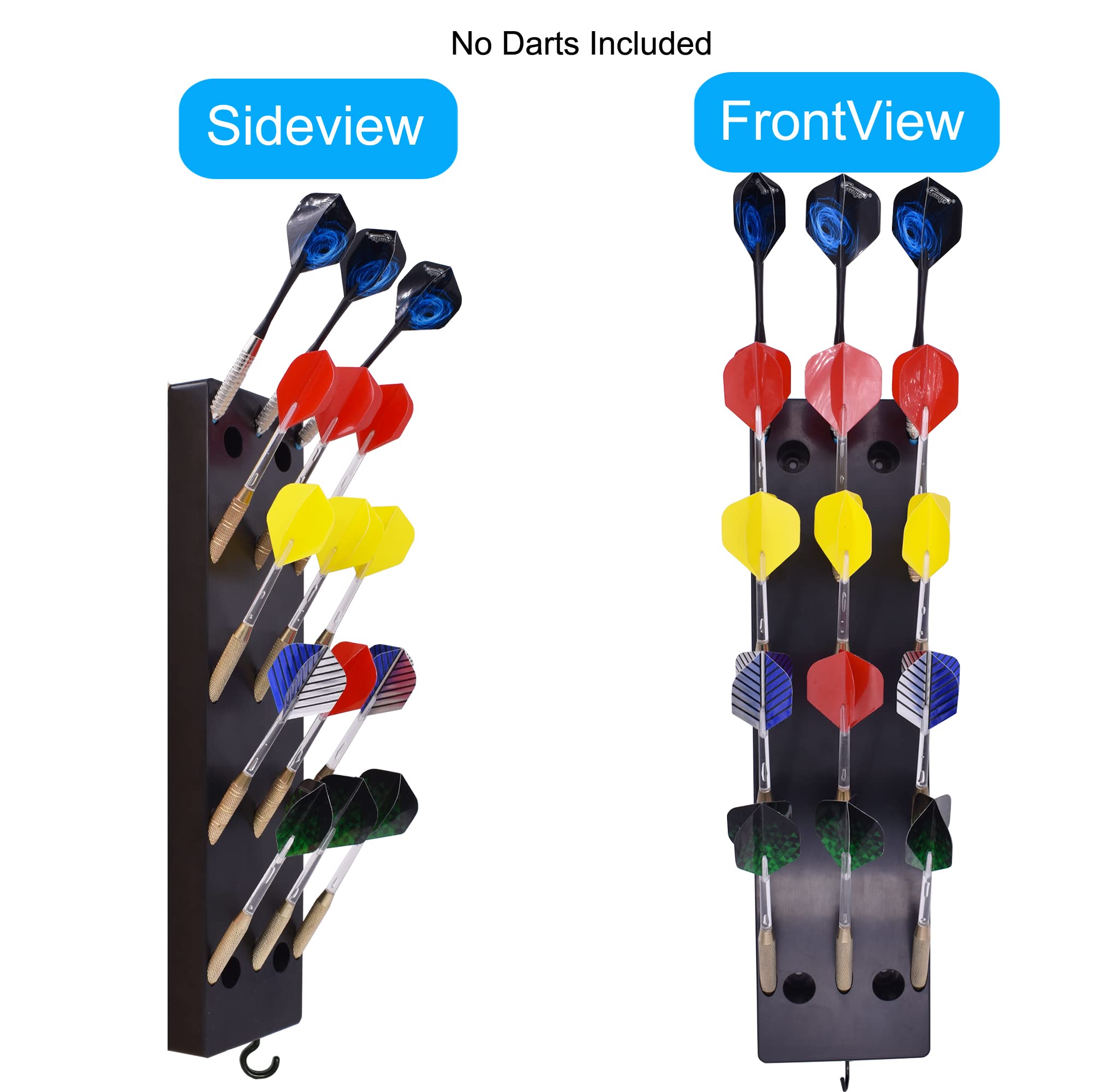 YYST Dart Holder Wall Mount/Stand/Caddy/Display Rack Storage -Plastic -Hold 15 Steel or Soft Tip Darts W Screws (1)