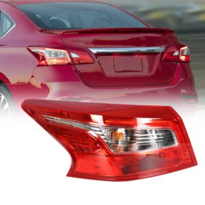 tail light assembly oe style replacement for 2016-2018 nissan sentra, replaces tail light rear brake lamp outer left driver side 265553yu0a ni2804108