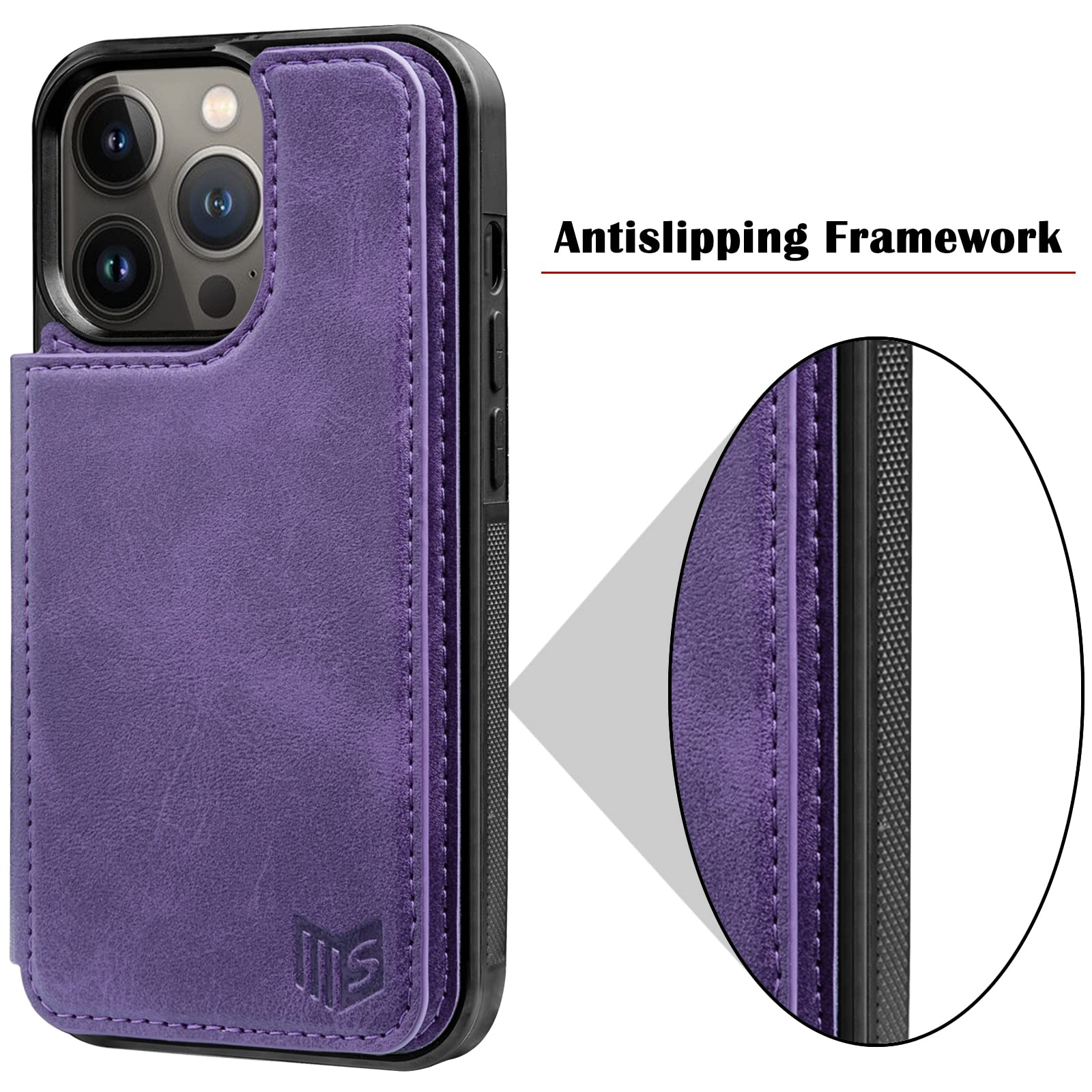 SUANPOT for iPhone 13 Pro Max Wallet case 6.7 5G with RFID Blocking Credit Card Holder,Flip Book PU Leather Phone case Shockproof Cover Cellphone Women Men for Apple 13 Promax case Wallet Purple