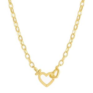 gorjana Women's Parker Heart Necklace, 18K Gold Plated, Cable Chain, Interlocking Double Open Hearts, Infinity Charm