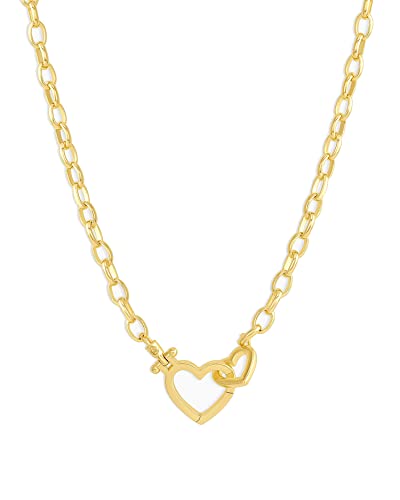 gorjana Women's Parker Heart Necklace, 18K Gold Plated, Cable Chain, Interlocking Double Open Hearts, Infinity Charm