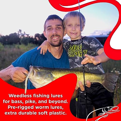 Delong Lures Weedless Pre-Rigged Fishing Lures Bass Set, Pike, and Anything in Between - Made in USA - Extra Durable Soft Plastic Swimbaits for Bass Fishing Lures - 5 PCS Bass Baits and Lures Pack