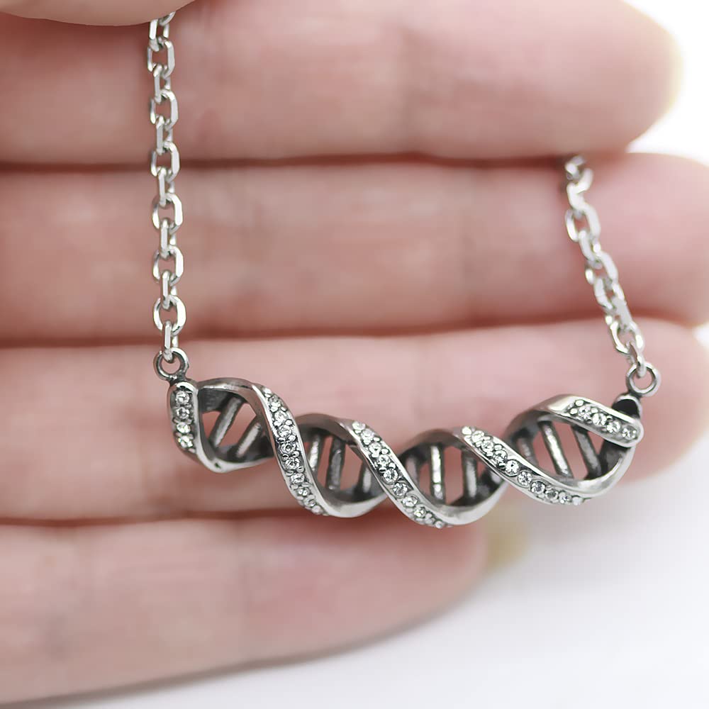 Controse DNA Necklace with Clear Crystals