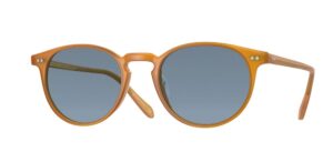 oliver peoples riley sun semi matte amber tortoise w/cobalto lens 49-20-150mm 5004su 49 169956