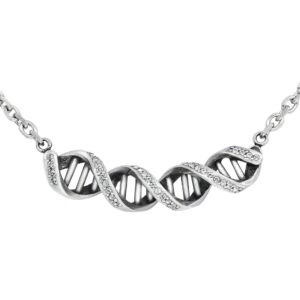 controse dna necklace with clear crystals