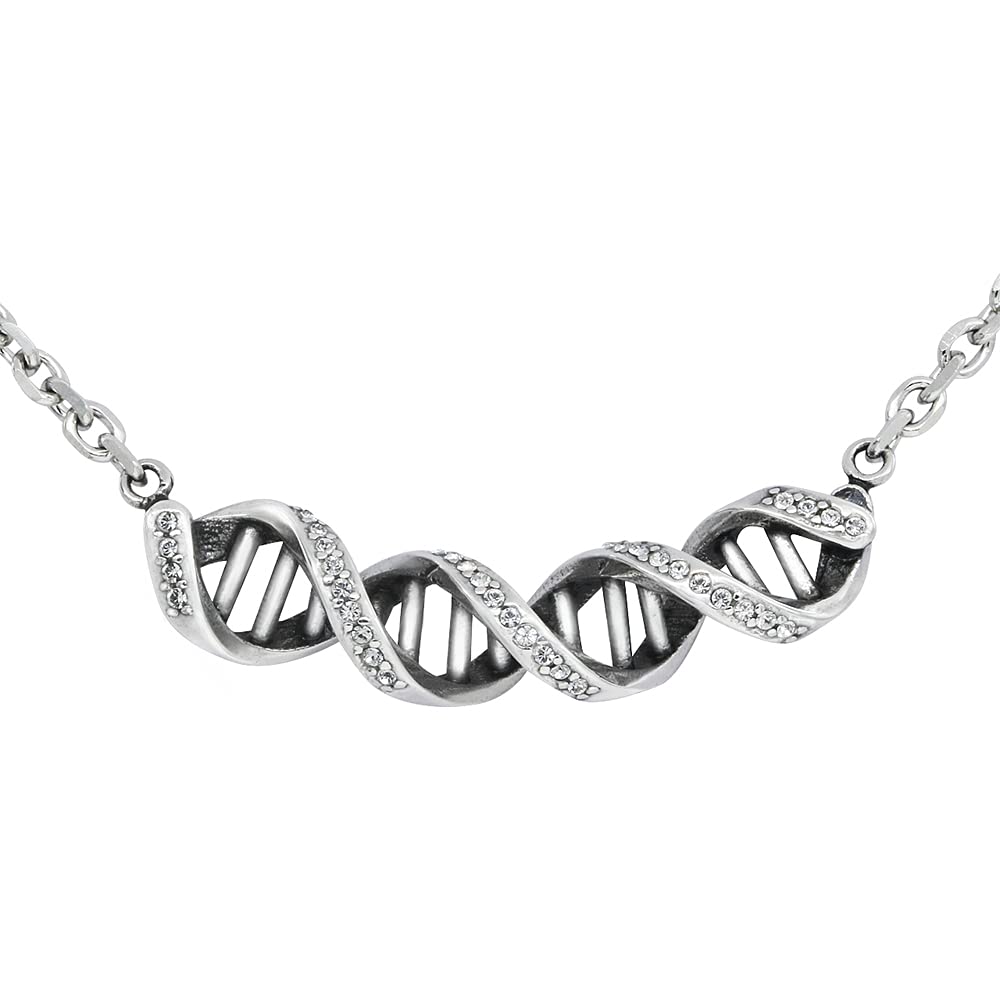 Controse DNA Necklace with Clear Crystals