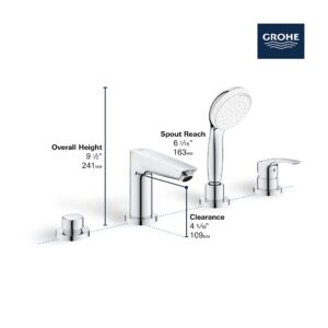 GROHE 25245003 Eurosmart Single-Handle Roman Tub Faucet, Chrome