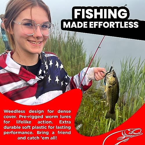 Delong Lures Weedless Pre-Rigged Fishing Lures Bass Set, Pike, and Anything in Between - Made in USA - Extra Durable Soft Plastic Swimbaits for Bass Fishing Lures - 5 PCS Bass Baits and Lures Pack