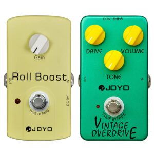 joyo jf-38 roll boost and jf-01 vintage overdrive effects for electric guitar most frequently combination budget pedals in bundle