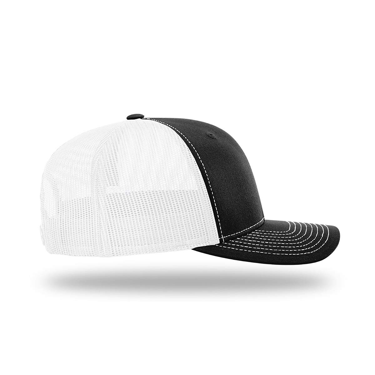 BustedTees Shhh Nobody Cares Back Mesh Hat Casual Wear - Baseball Cap for Men Breathable Mesh Back Adjustable Snapback Strap (Black Front/White Mesh)