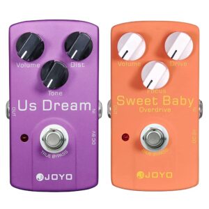 joyo jf-34 high-gain distortion and jf-36 low-gain overdrive effects for electric guitar most frequently combination budget pedals in bundle